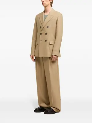 Ami Double Breasted Virgin Wool Blazer - Neutrals