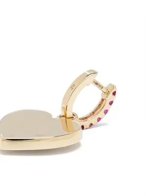 ROXANNE FIRST 14kt Yellow Heart Ruby Huggie Earring