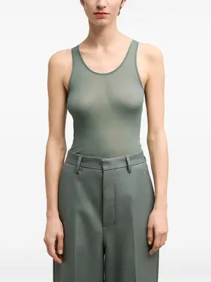 AMI Paris Logo-embroidered Cotton-blend Top