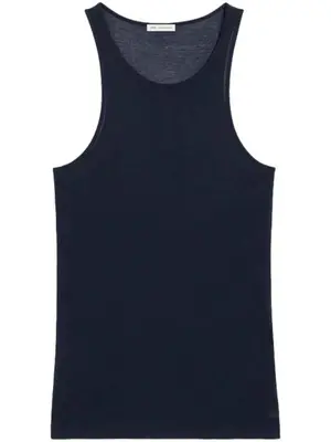 AMI Paris Logo-embroidered Cotton-blend Top