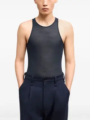 AMI Paris Logo-embroidered Cotton-blend Top