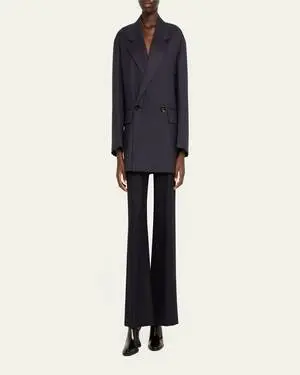 Bottega Veneta Striped Wool Double-breasted Jacket - Blue/black