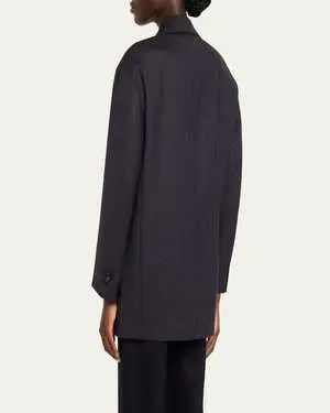 Bottega Veneta Striped Wool Double-breasted Jacket - Blue/black