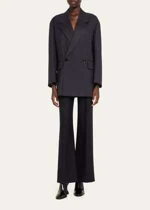 Bottega Veneta Striped Wool Double-breasted Jacket - Blue/black