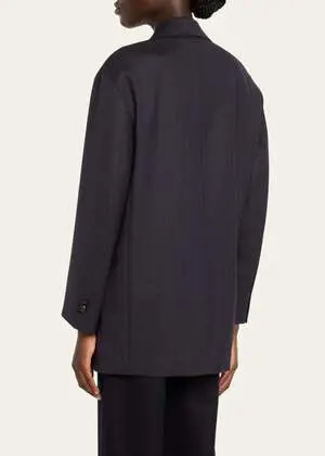 Bottega Veneta Striped Wool Double-breasted Jacket - Blue/black