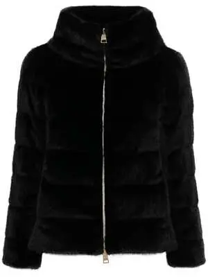 Herno Faux-fur Zipped Jacket - Black