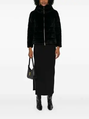 Herno Faux-fur Zipped Jacket - Black
