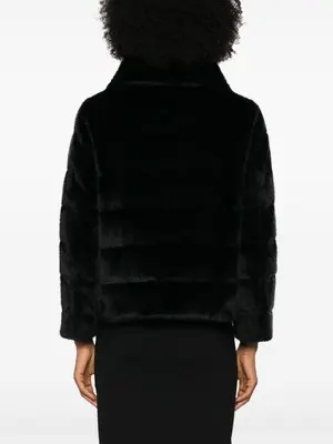 Herno Faux-fur Zipped Jacket - Black