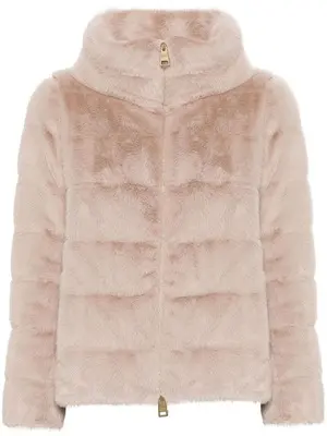 Herno Faux-fur Zipped Jacket - Neutrals