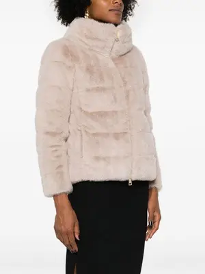 Herno Faux-fur Zipped Jacket - Neutrals