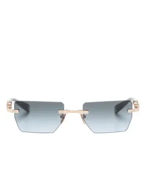 Balmain Rectangle-frame Sunglasses - Gold