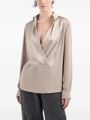 Giorgio Armani Draped Silk Blouse
