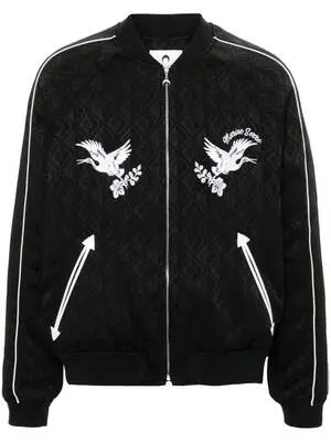 MARINE SERRE Moon Diamant Jacquard Bomber Jacket - Black