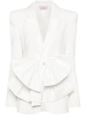 SAIID KOBEISY Oversized Bow Blazer - White