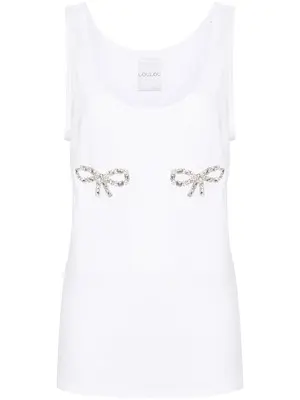 LOULOU Crystal-embellished Bow Tank Top