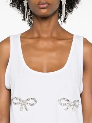 LOULOU Crystal-embellished Bow Tank Top