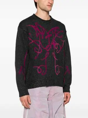 Acne Studios Flocked-logo Distressed Jumper
