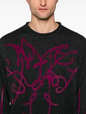 Acne Studios Flocked-logo Distressed Jumper