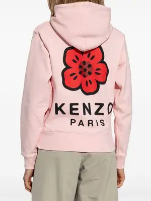Kenzo Boke Flower-print Cotton Hoodie - Pink