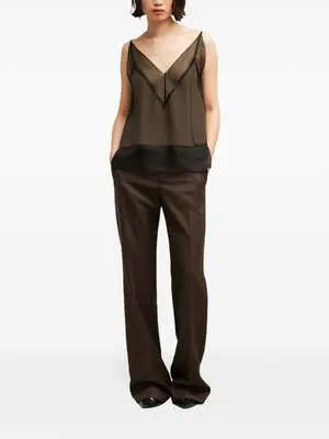 Ami V-neck Semi-sheer Top