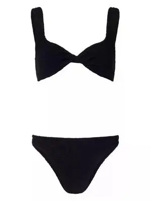Hunza G Juno Crinkled Two-piece Bikini - Black