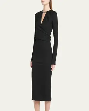 Giorgio Armani Milano Jersey Sheath Dress