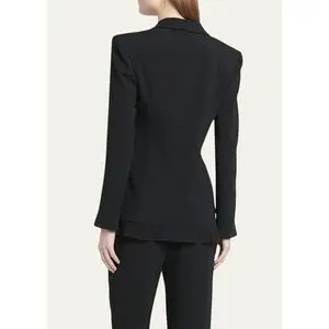 Giorgio Armani Cady Blazer Jacket With Ruffle Underlay