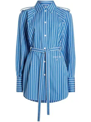 PATOU Striped Mini Shirt Dress