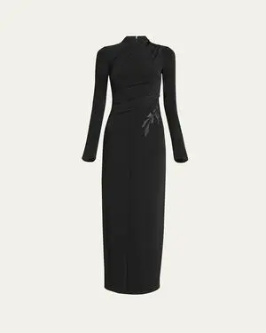 Giorgio Armani Jersey Column Gown - Black
