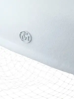 MAISON MICHEL Bonnie Veil-detail Beret - Blue