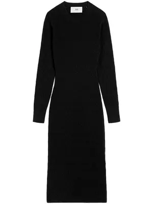 Ami Pointelle Knit Midi-dress