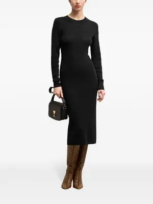 Ami Pointelle Knit Midi-dress