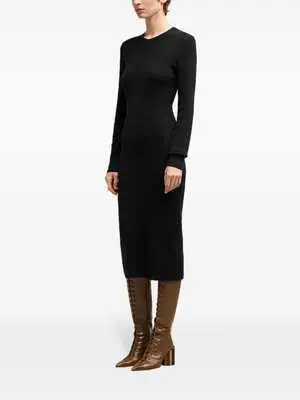 Ami Pointelle Knit Midi-dress