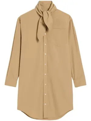 AMI Paris Scarf-collar Cotton Shirt Dress