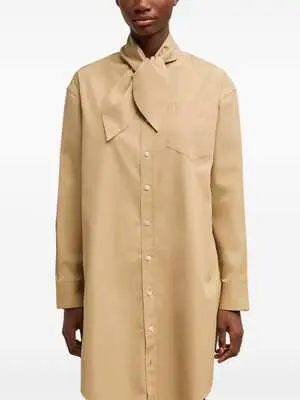 AMI Paris Scarf-collar Cotton Shirt Dress