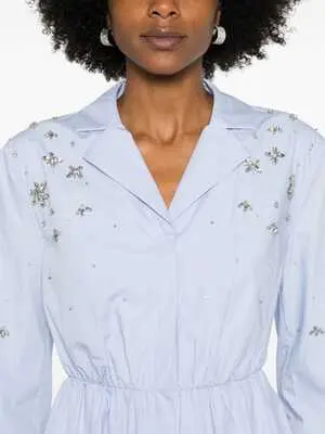SELF-PORTRAIT Crystal-embellished Shirtdress