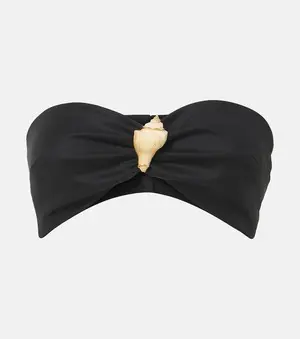 ADRIANA DEGREAS Embellished Bandeau Top - Black