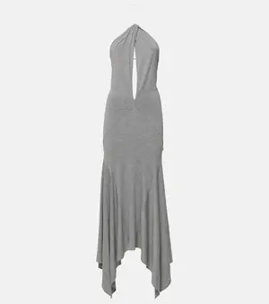 Attico Halterneck Maxi Dress - Grey