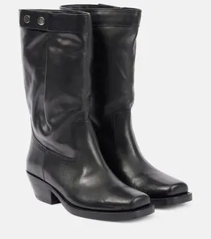 Isabel Marant Étoile Ademe Leather Cowboy Boots - Black