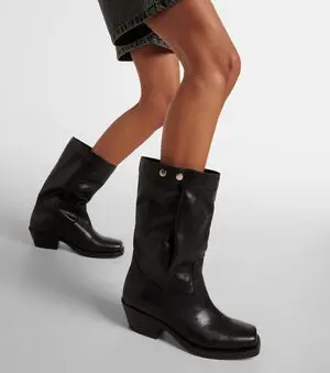 Isabel Marant Étoile Ademe Leather Cowboy Boots - Black