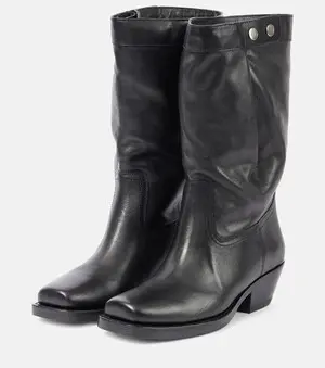 Isabel Marant Étoile Ademe Leather Cowboy Boots - Black