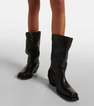 Isabel Marant Étoile Ademe Leather Cowboy Boots - Black