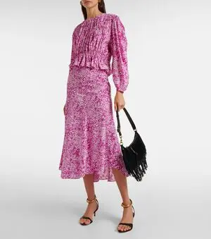 Isabel Marant Étoile Gelina Printed Silk-blend Top - Multicoloured