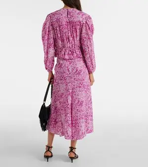 Isabel Marant Étoile Gelina Printed Silk-blend Top - Multicoloured