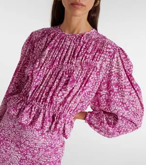 Isabel Marant Étoile Gelina Printed Silk-blend Top - Multicoloured