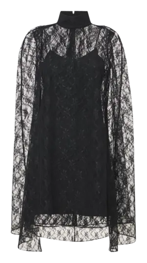 RODARTE Caped Floral Lace Minidress