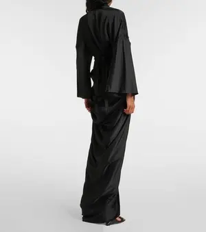 Rick Owens Satin Wrap Gown - Black