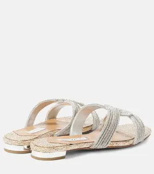 AQUAZZURA Gatsby Embellished Slides - Silver