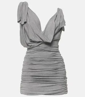Attico Draped Mini Dress - Grey