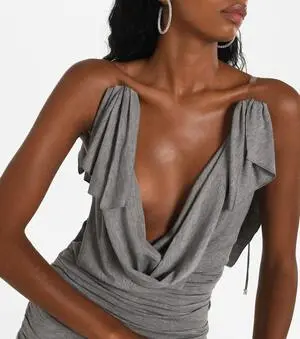 Attico Draped Mini Dress - Grey
